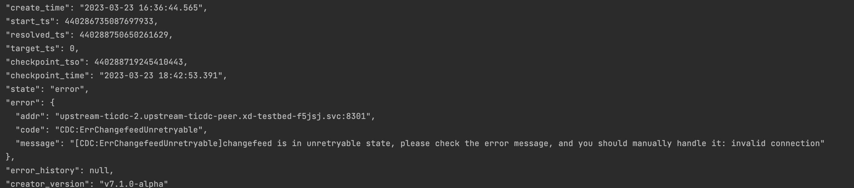 after REORGANIZE PARTITION DDL , ticdc in error and lag increased · Issue #8662 · pingcap/tiflow ...