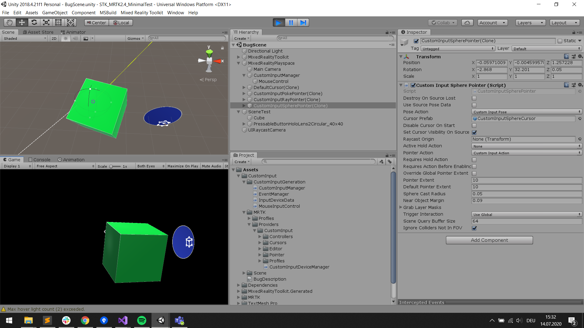 Custom Input Device and MRTK 2.4 (GrabPointer doesn't work) · Issue ...