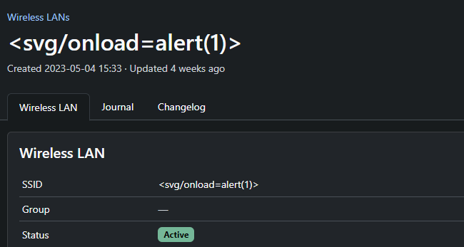 When Using Xss In Wireless Lans A Displaying Errors Occurs · Issue 12797 · Netbox Community