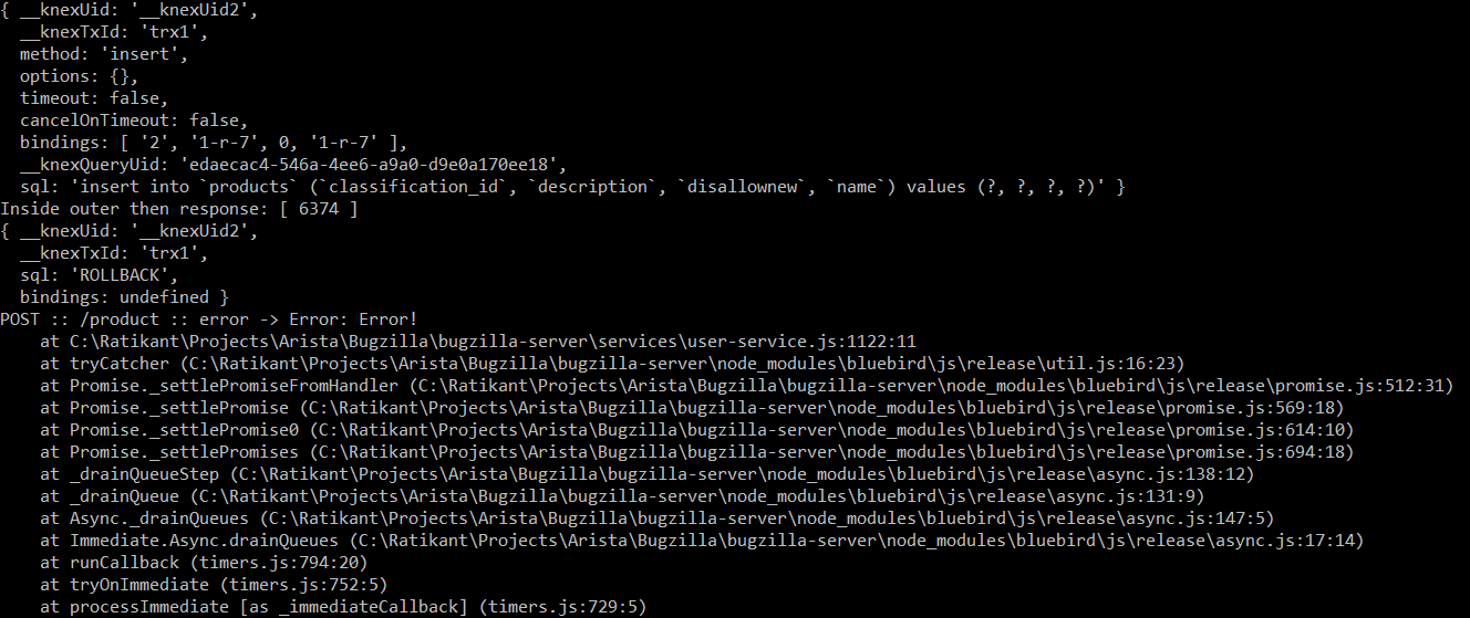 Does rollback really work? · Issue #3017 · knex/knex · GitHub