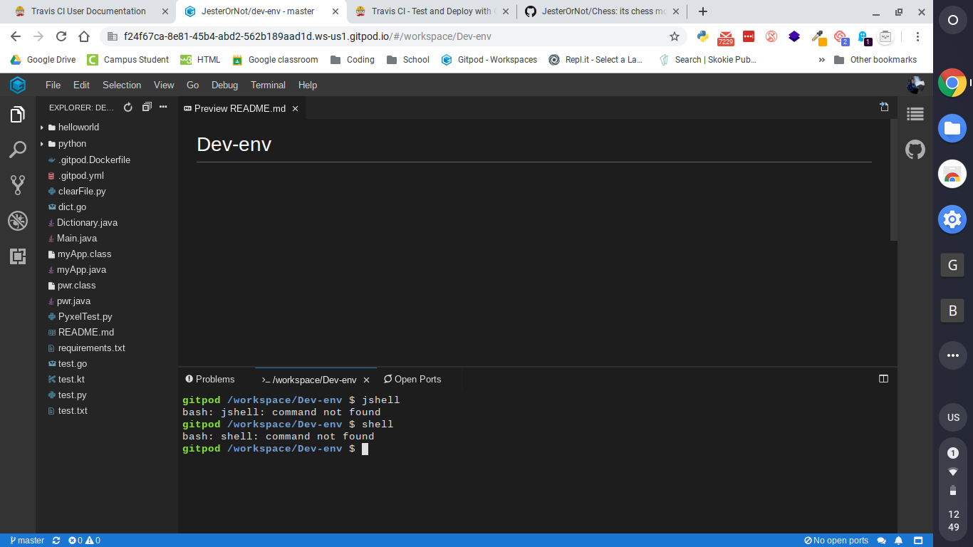 [Java] `jshell` doesn't work (no user input possible) · Issue #859 · gitpod-io/gitpod · GitHub