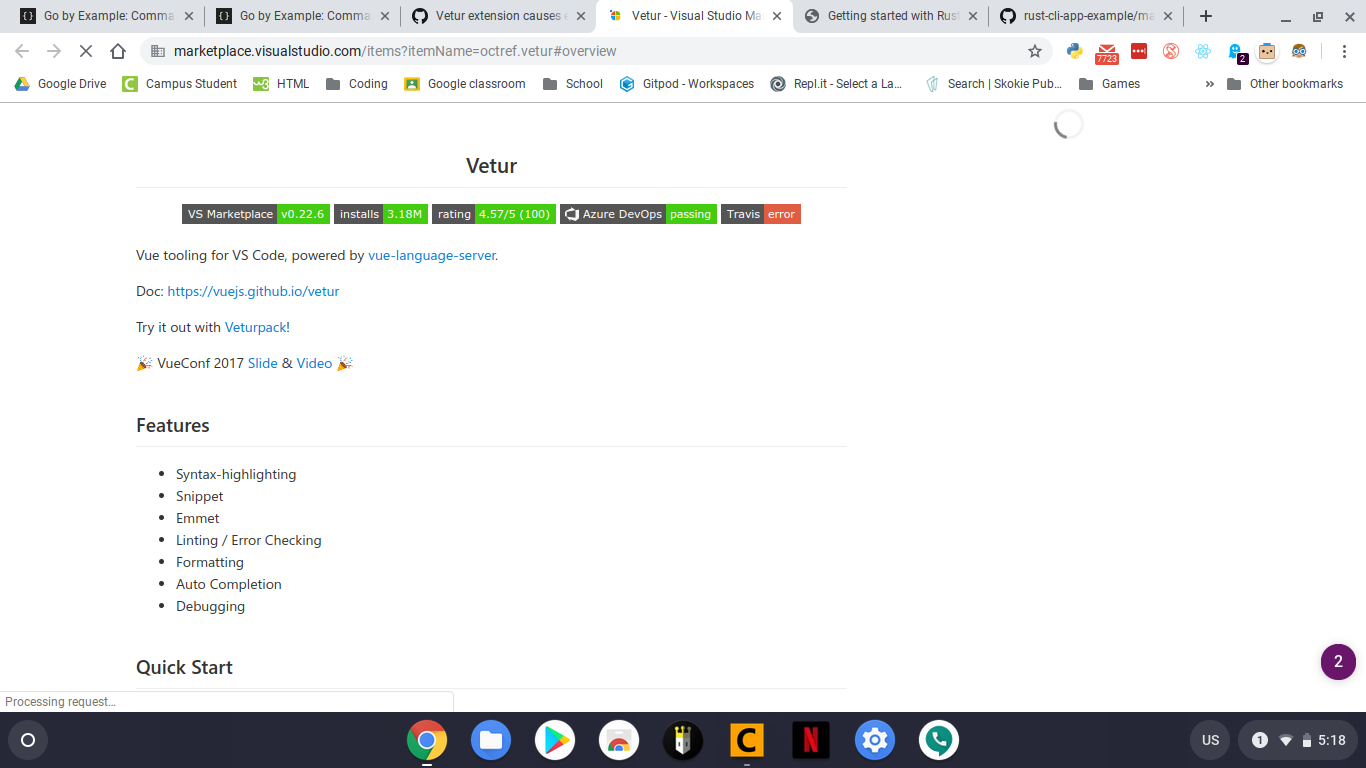 Vetur extension causes error for suggestions · Issue #873 · gitpod-io/gitpod · GitHub