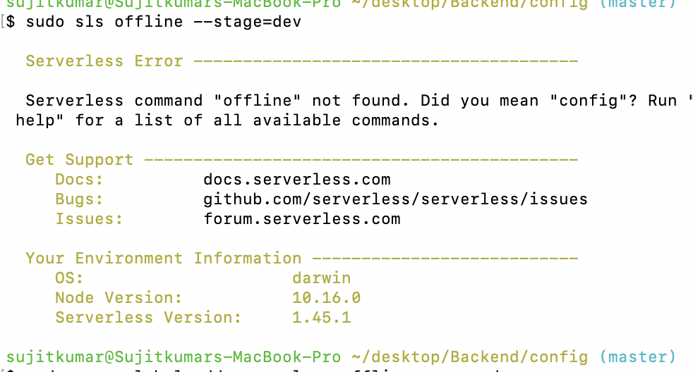 Serverless Shows Offline Not Installed Even After Installing Offline · Issue 6247 · Serverless