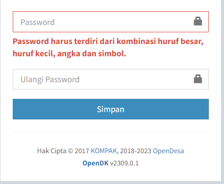 Validasi ketentuan password sedikit membingungkan untuk ketentuan simbol · Issue #848 · OpenSID ...
