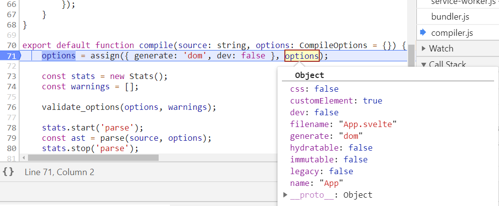Bundler Not Using Selected Compile Options · Issue 166 · Sveltejs