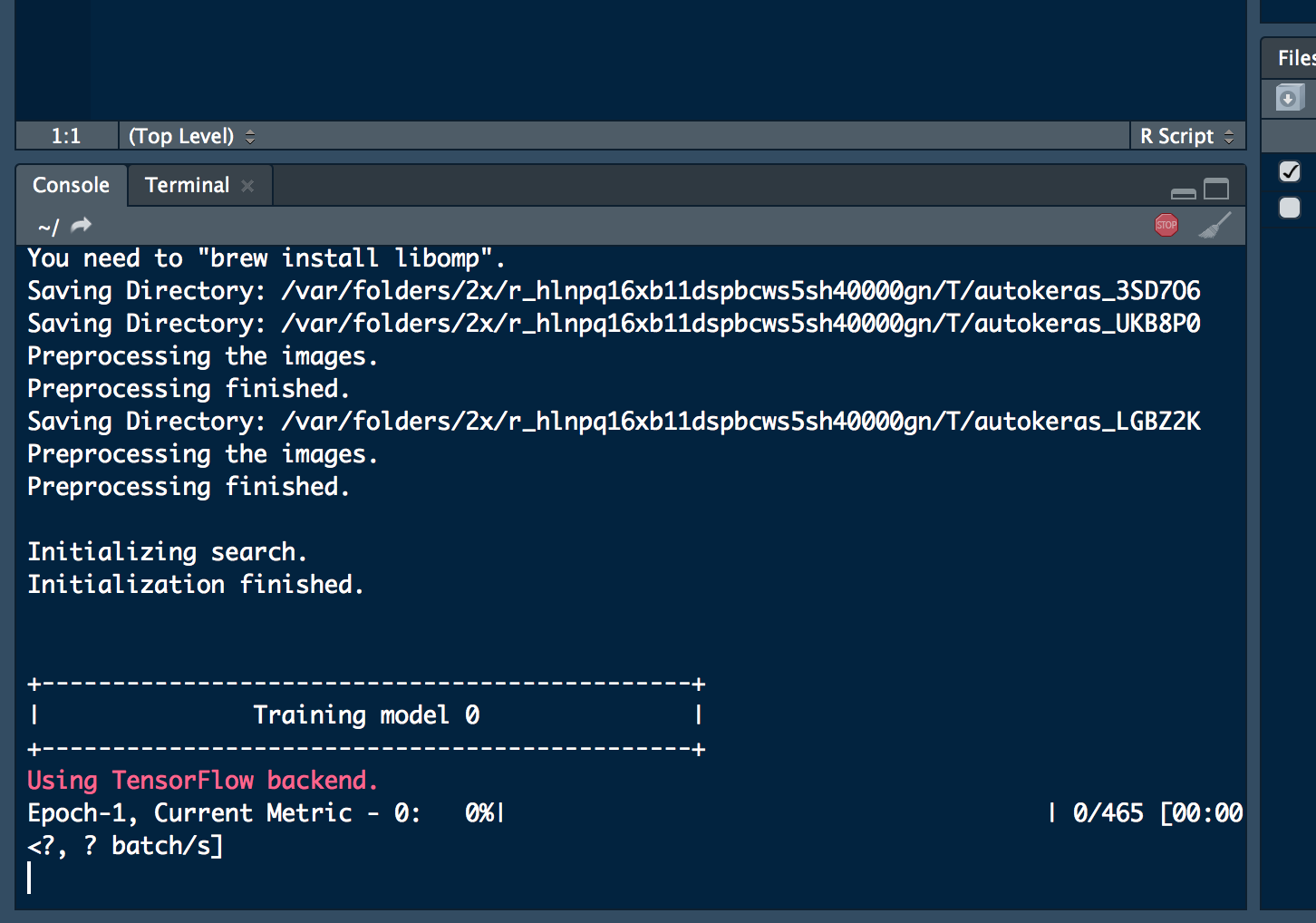 Training Stuck at 0% · Issue #484 · keras-team/autokeras · GitHub