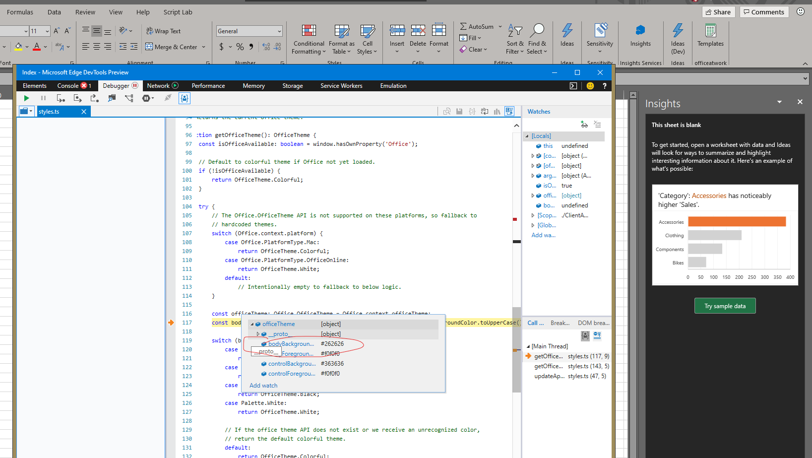 The Value of Office.context.OfficeTheme is not Changed When Changing ...