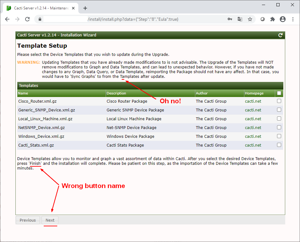 When installing Cacti, minor errors in text can be seen · Issue #3831 · Cacti/cacti · GitHub