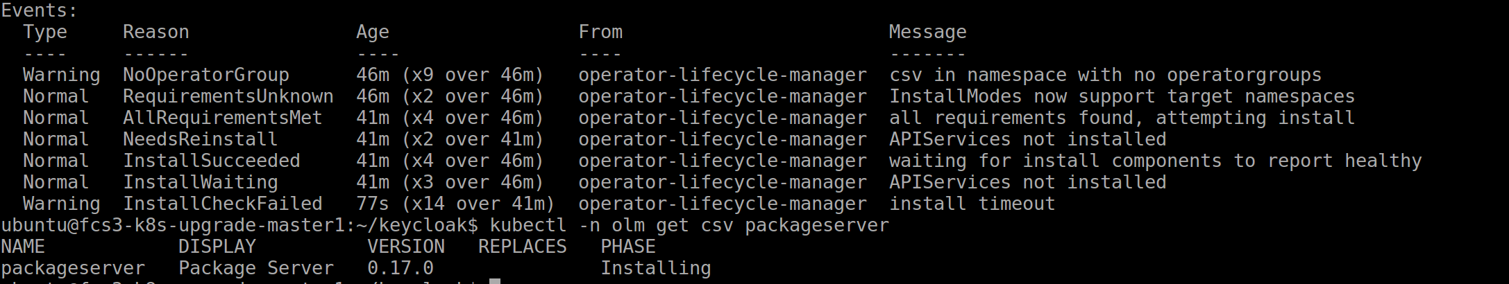 Olm Fails To Install Packageserver With Faileddiscoverycheck Error · Issue 1368 · Operator