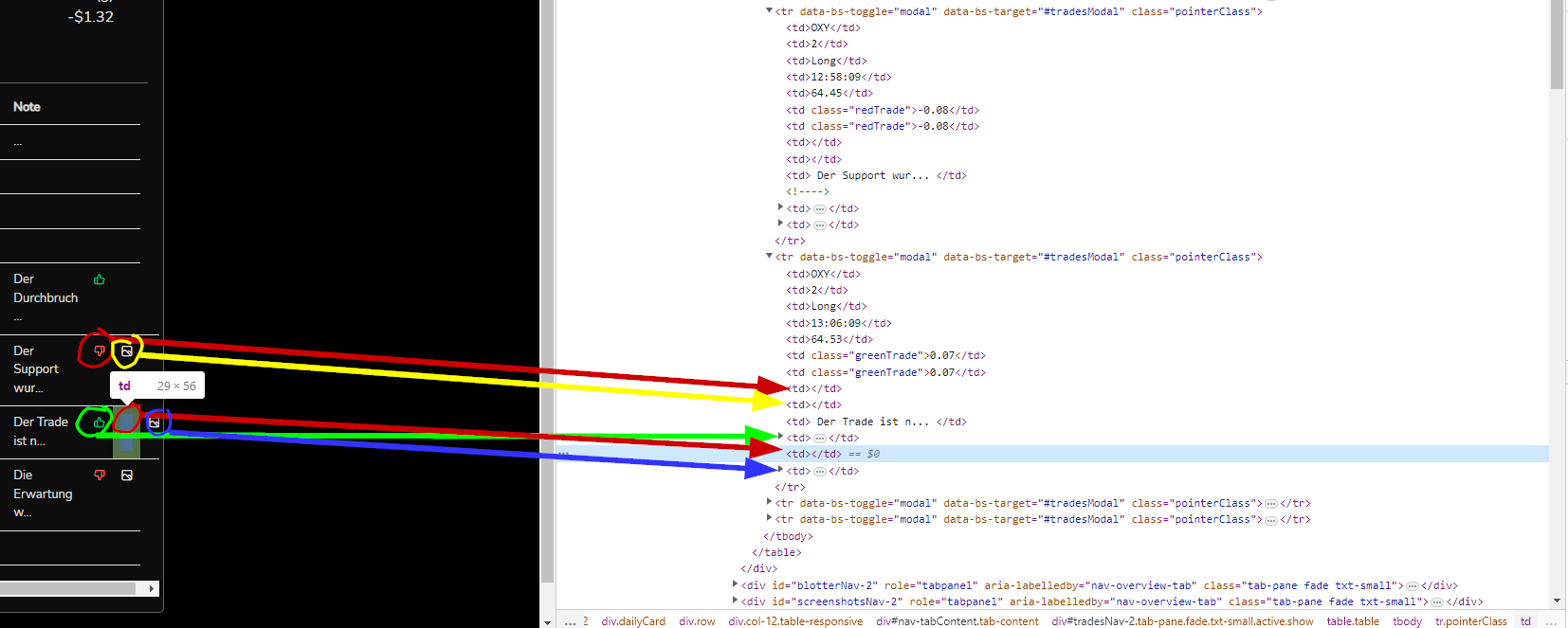 Thumbs-UP is creating an empty table data cell · Issue #22 · Eleven-Trading/TradeNote · GitHub