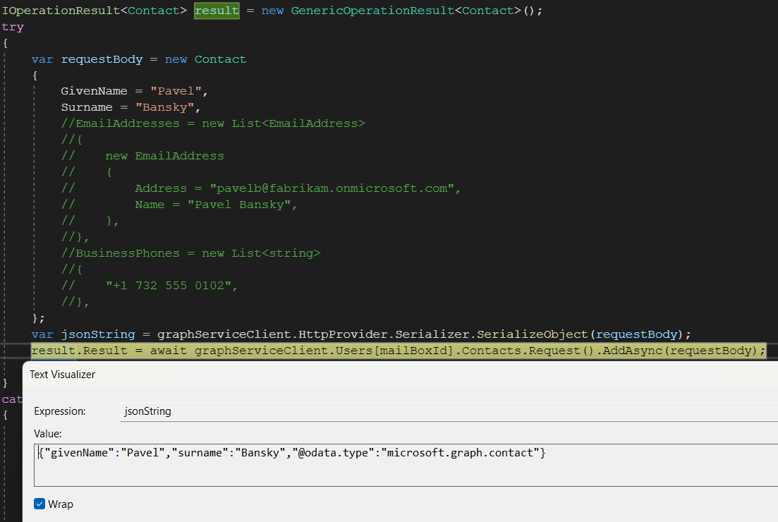 Not possible to Create new Contact · Issue #1803 · microsoftgraph/msgraph-sdk-dotnet · GitHub