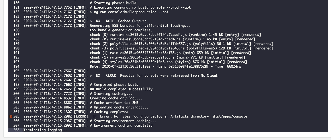 Cannot Deploy Nx Monorepo App Error Artifact Directory Doesn T Exist Dist Apps Console