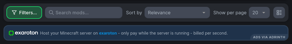 Search: Advert position swaps place when filter menu is opened · Issue #1204 · modrinth/knossos ...