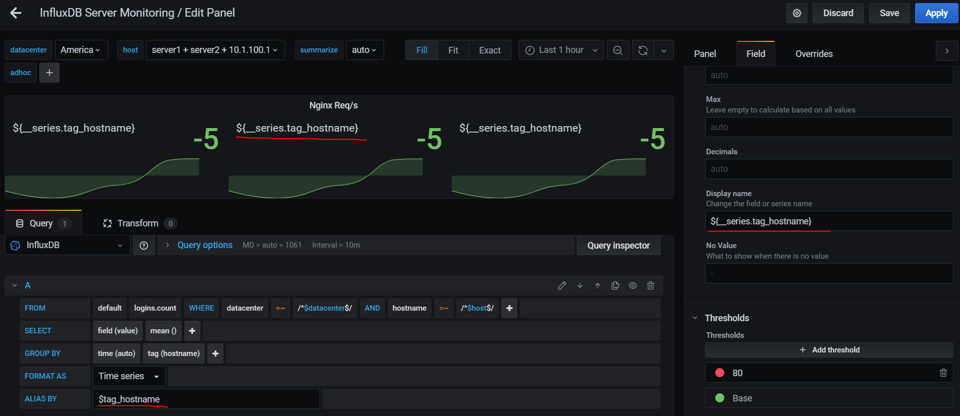 Allow Access To Influxdb Tags In Stat Panel · Issue 25291 · Grafanagrafana · Github