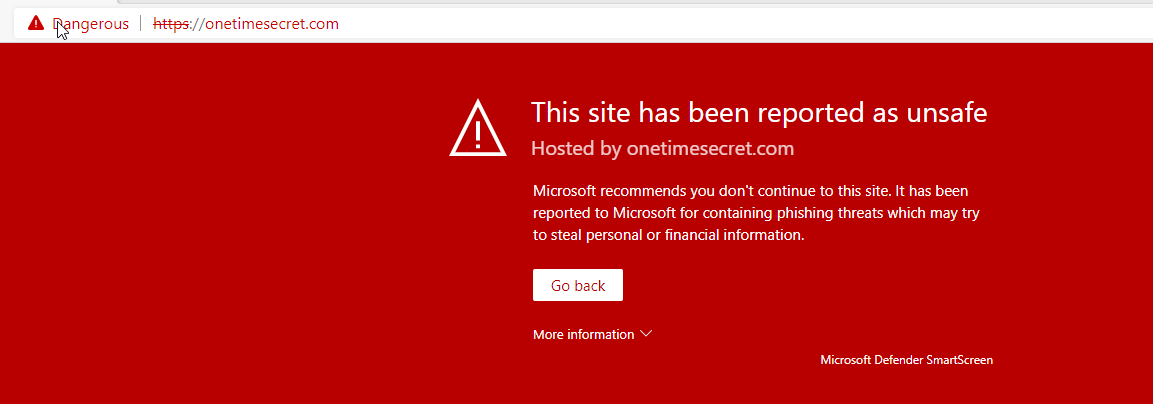 This site has been reported as unsafe · Issue #152 · onetimesecret/onetimesecret · GitHub