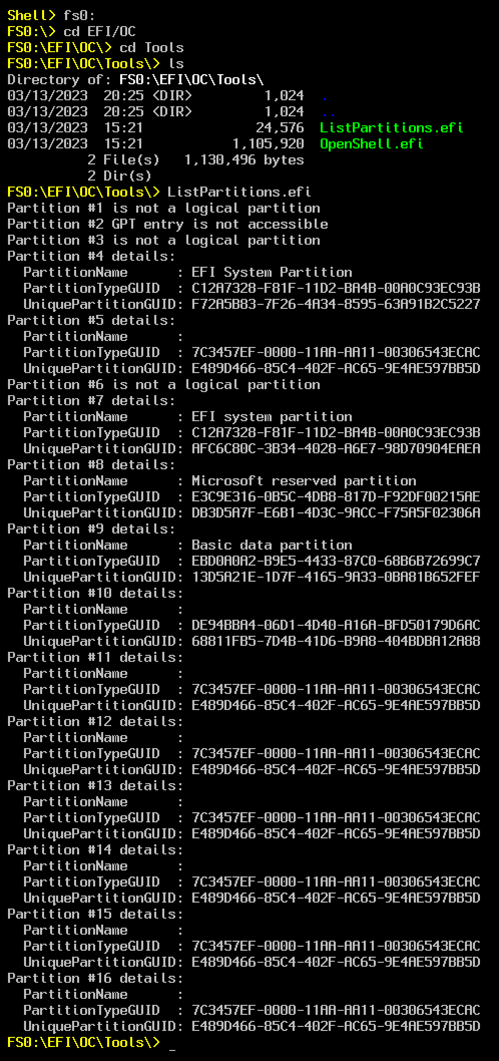 ListPartitions.efi from OpenShell but not from the picker · Issue #2244 · acidanthera/bugtracker ...