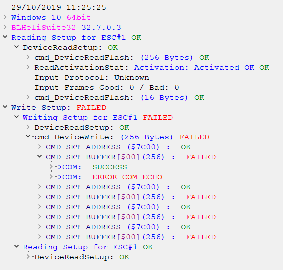 Flash failed - COM_ECHO error on SET_BUFFER - 32.7.0.3 · Issue #411 · bitdump/BLHeli · GitHub