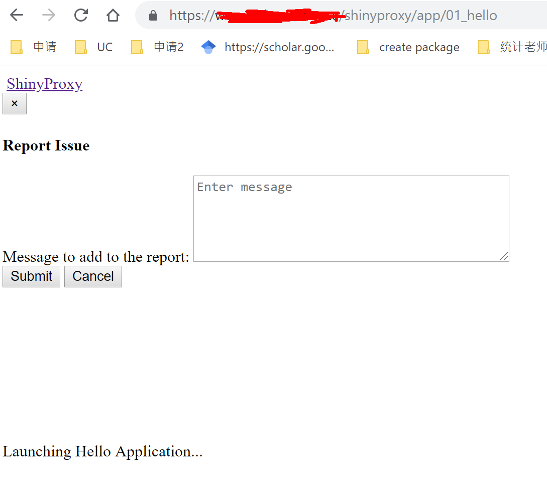 When click Hello Application shows Launching Hello Application... no ...