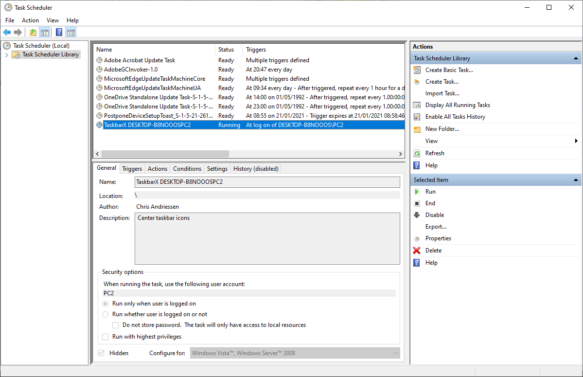 Task schedule is not working · Issue #532 · ChrisAnd1998/TaskbarX · GitHub
