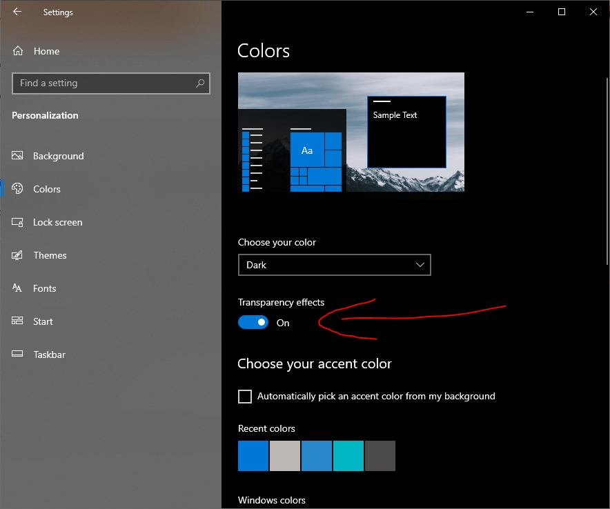 taskbar automatically turns opaque even if I have enabled blur option ...
