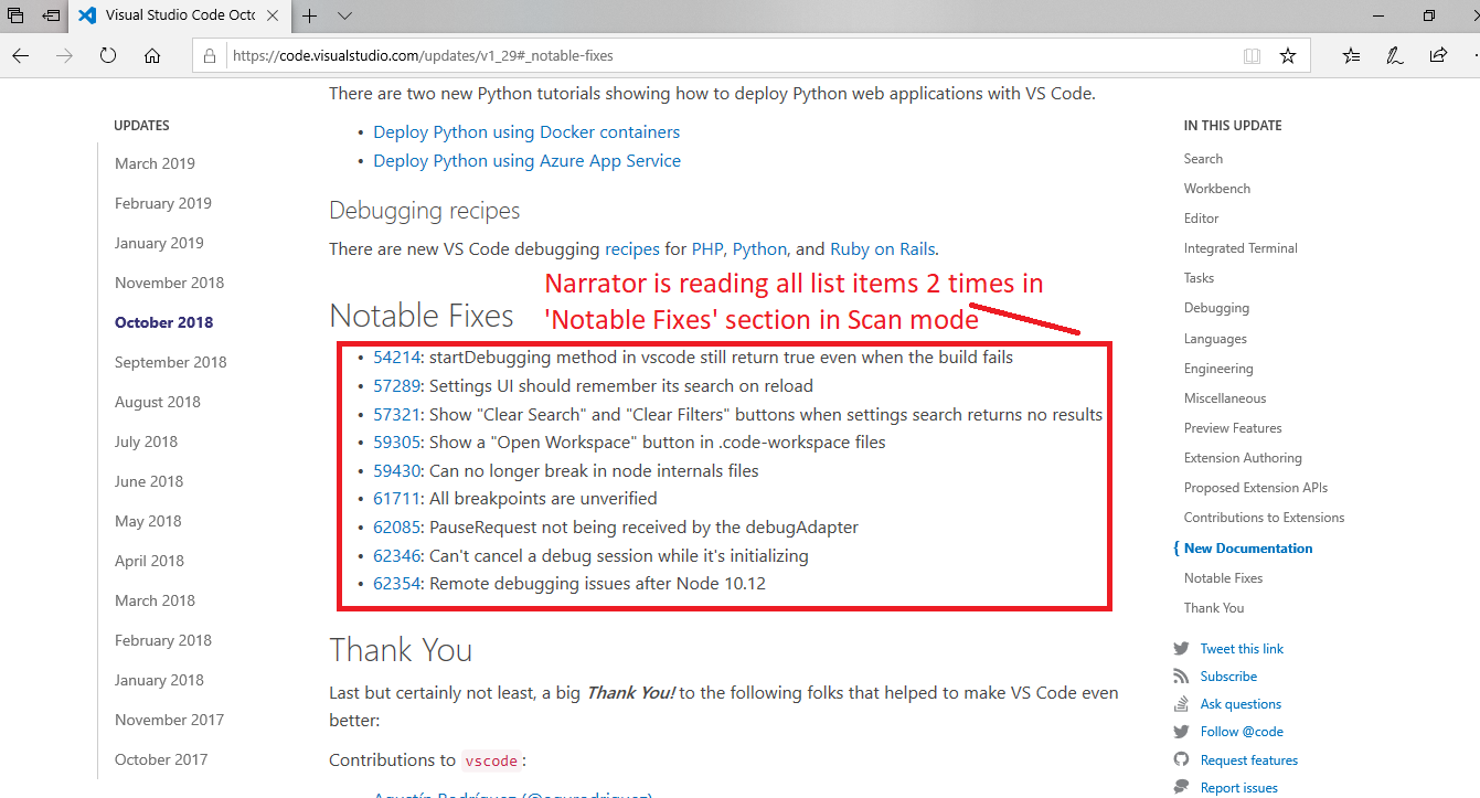 A11y_Code.Visualstudio.Com(P1)_ VS Code tips and tricks_Screenreader: Narrator is reading list ...