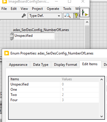 Define enum with customized value will still generate sequential values in LabVIEW typedef ...