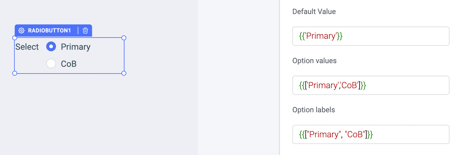 Radio button widget gives error when not boolean · Issue #5472 · ToolJet/ToolJet · GitHub