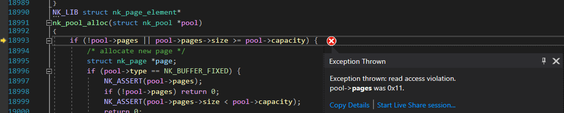 pool->pages invalid causing read access violation · Issue #154 · Immediate-Mode-UI/Nuklear · GitHub