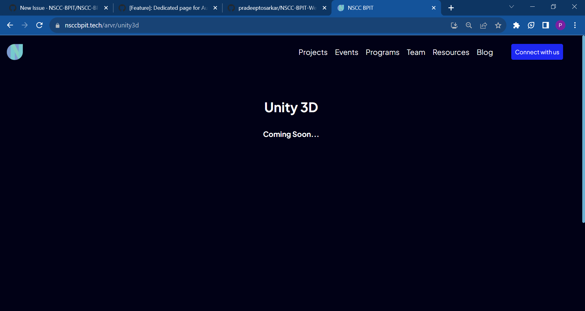 [Feature]: Dedicated page for Unity 3D · Issue #306 · NSCC-BPIT/NSCC-BPIT-Website · GitHub