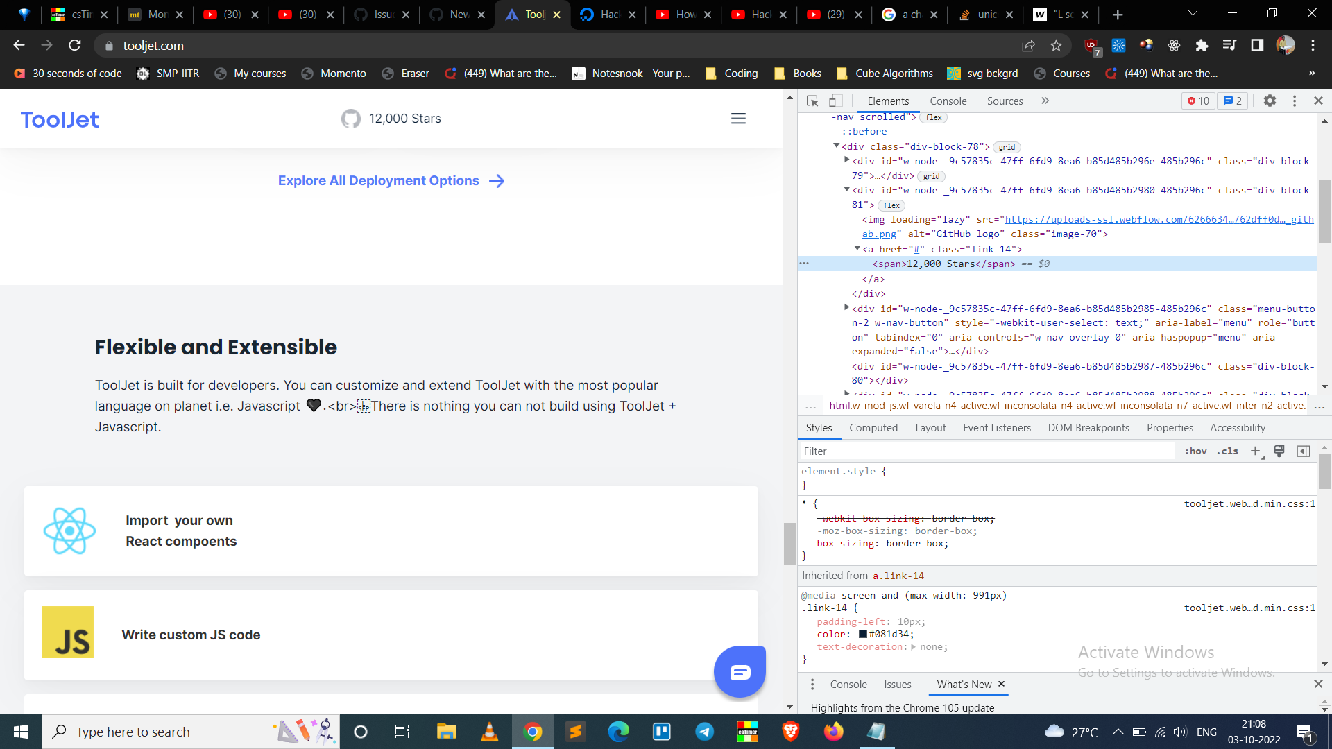 Shows wrong number of Github stars on smaller screens · Issue #4267 · ToolJet/ToolJet · GitHub