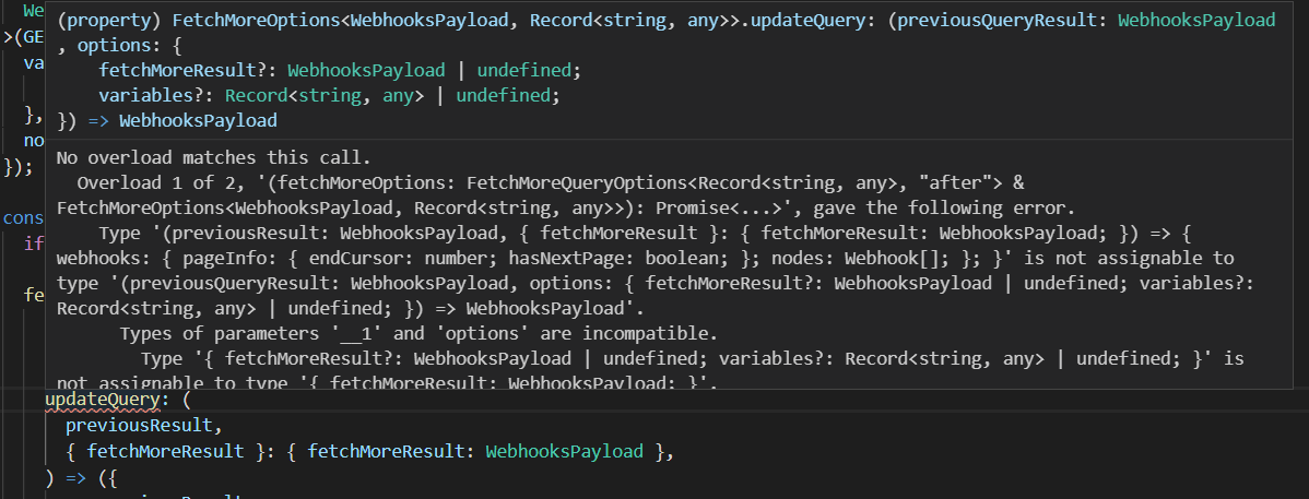 Typescript The Query Parameter In Fetchmore Should Not Be Mandatory · Issue 2443 4040