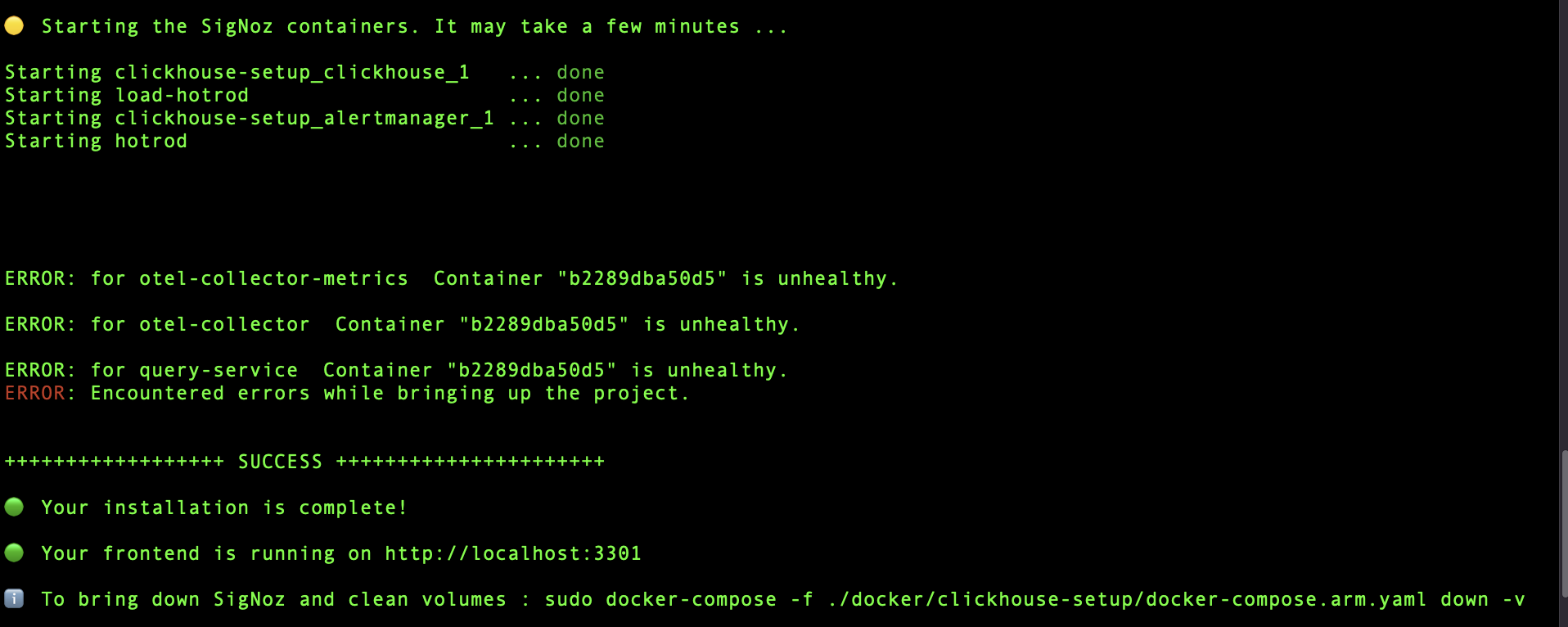 Issues restarting SigNoz via docker compose after shutting down docker desktop · Issue #797 ...