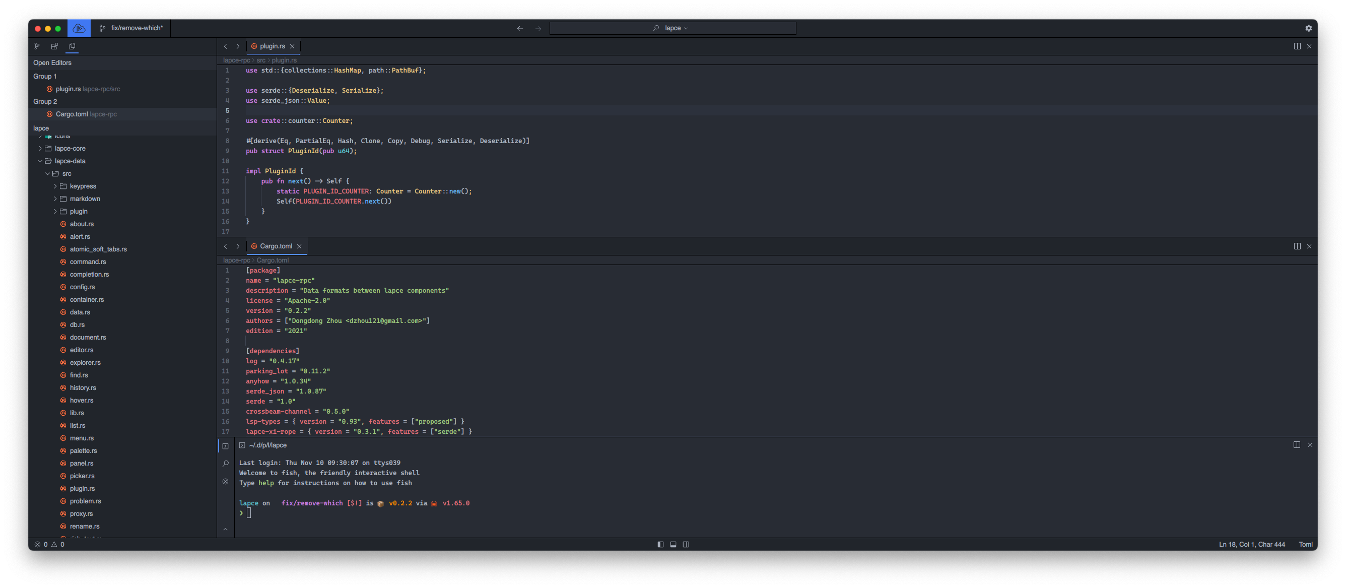 Please implement also horizontal window splits · Issue #1679 · lapce/lapce · GitHub