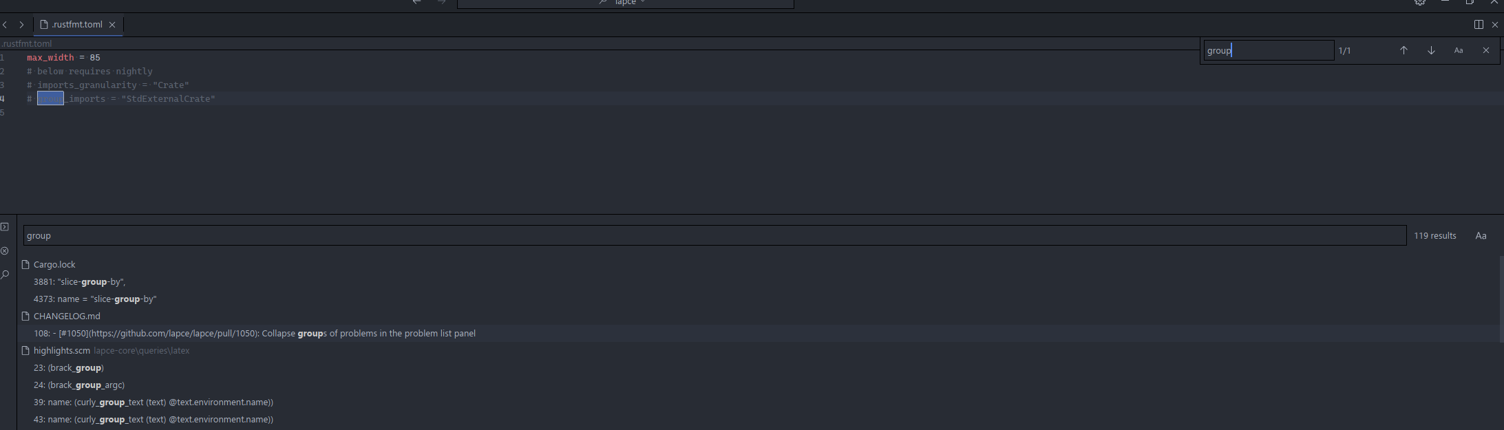 Add search scope feature · Issue #1656 · lapce/lapce · GitHub