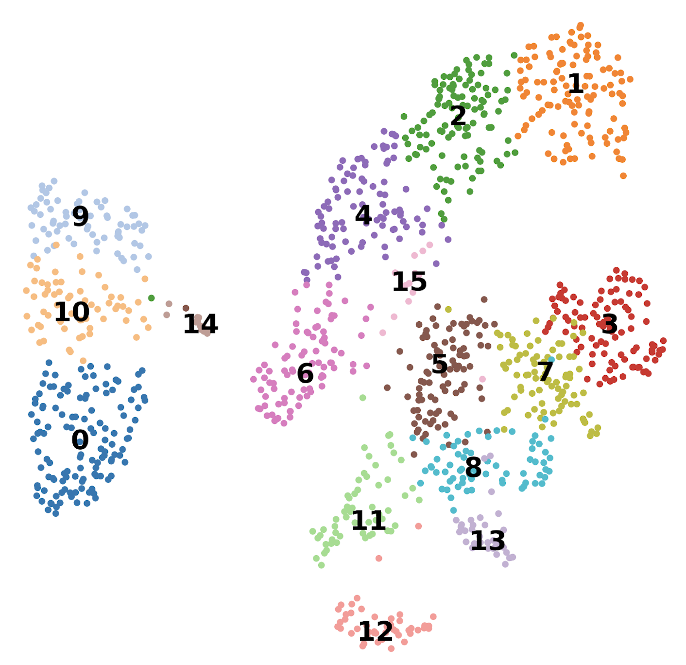 UMAP: discrete cell type clusters tend to distort UMAP embeddings ...