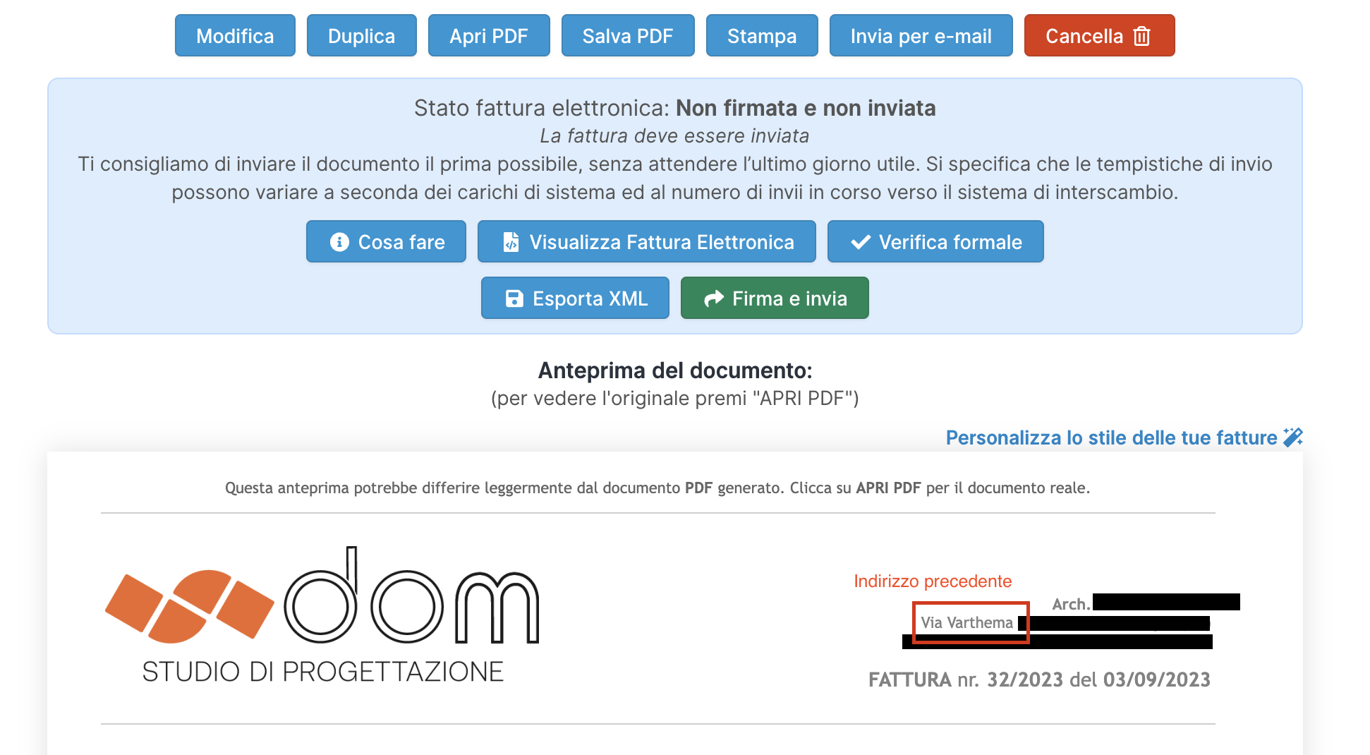 Cambio indirizzo azienda emittente · fattureincloud api · Discussion ...