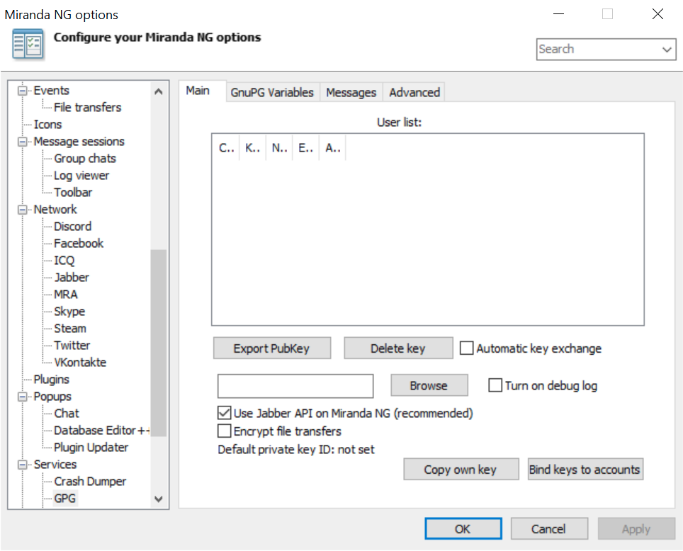 NewGPG: не сохраняется ширина колонок · Issue #2727 · miranda-ng/miranda-ng · GitHub