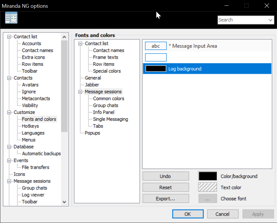 TabSRMM: log baground color is broken · Issue #2097 · miranda-ng/miranda-ng · GitHub