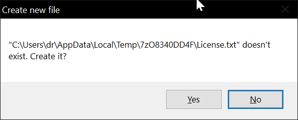 When I choose Edit from 7-zip file manager, a dialog will pop up - "С ...