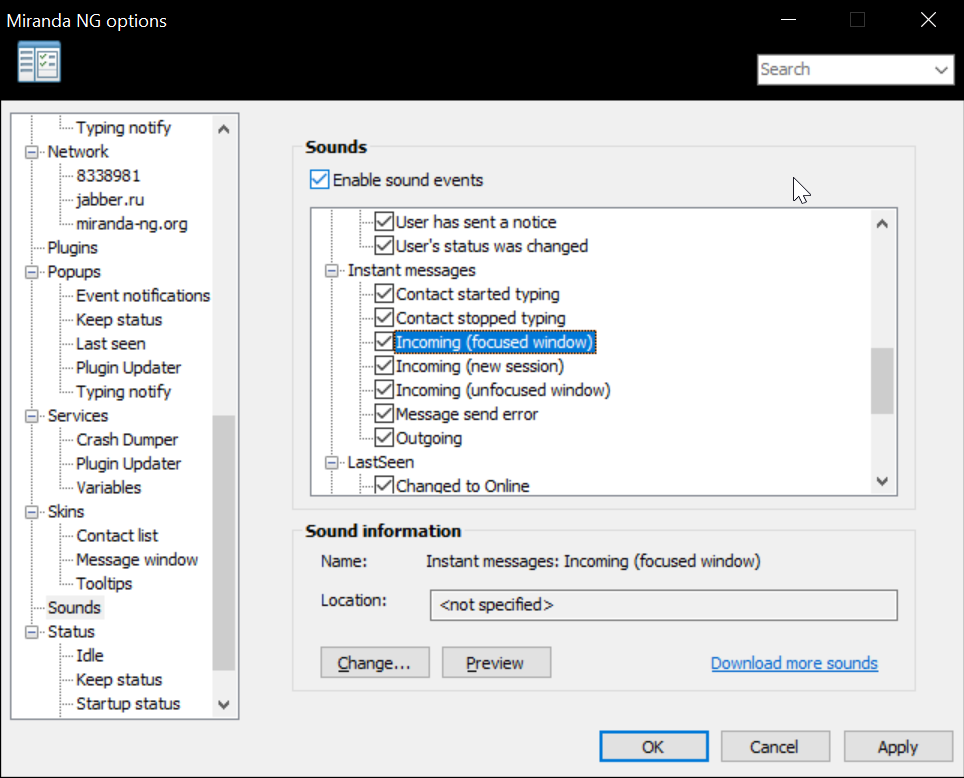 TabSRMM: add outgoing sound for groupchats · Issue #2233 · miranda-ng/miranda-ng · GitHub