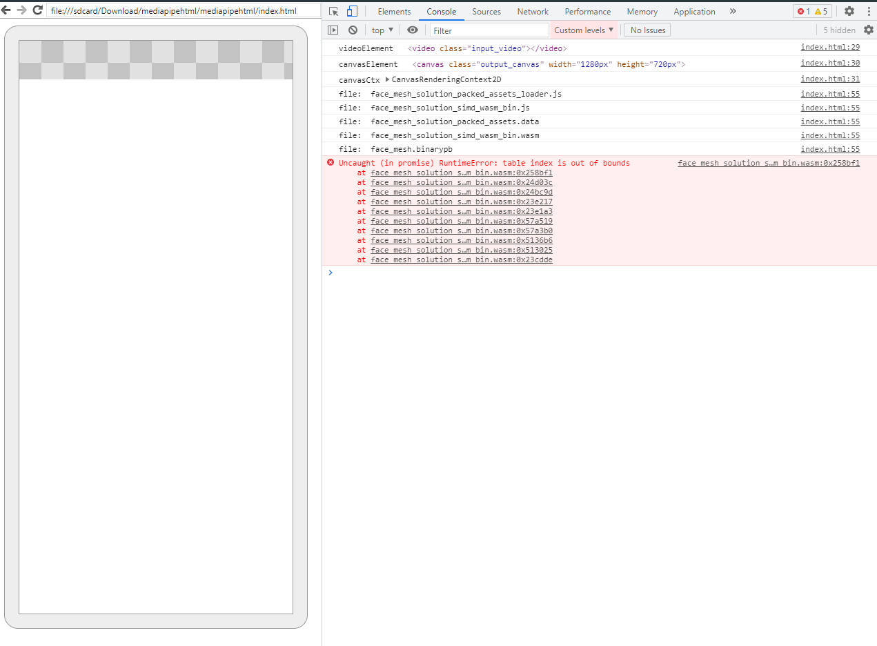 Mediapipe facemesh landmarks getting bad values in Chrome Mobile · Issue #2141 · google-ai-edge ...