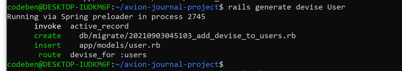 rails generate devise user not generating a devise_create_users.rb migrate file · avionschool ...