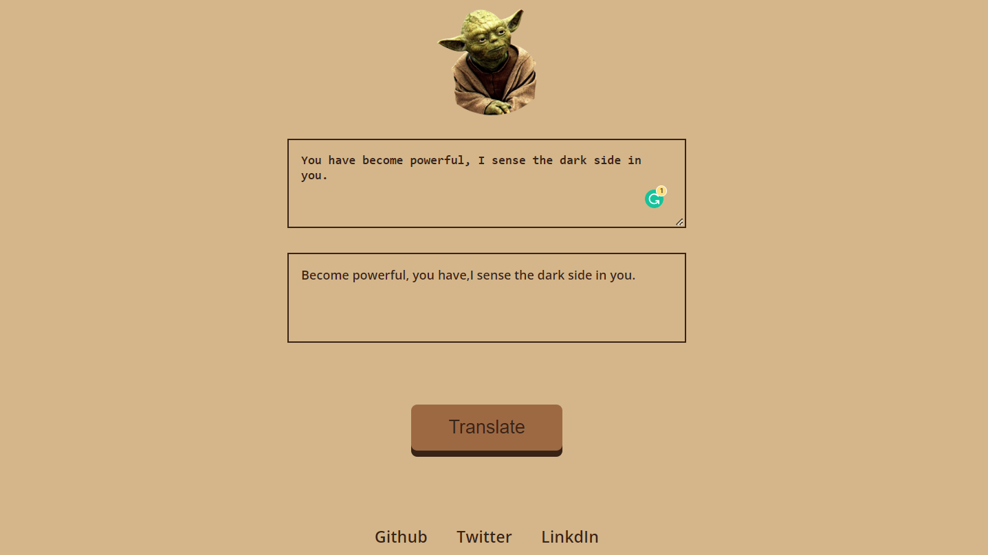 GitHub - Ahana001/Yoda-Translator: Yoda translator translates English ...