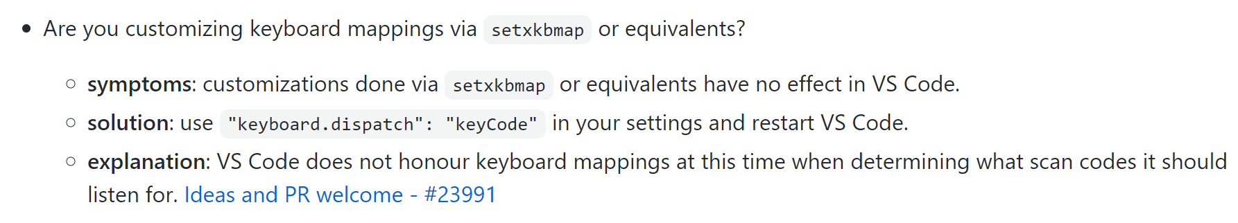 Backspace does not work via keycode · Issue #116748 · microsoft/vscode · GitHub
