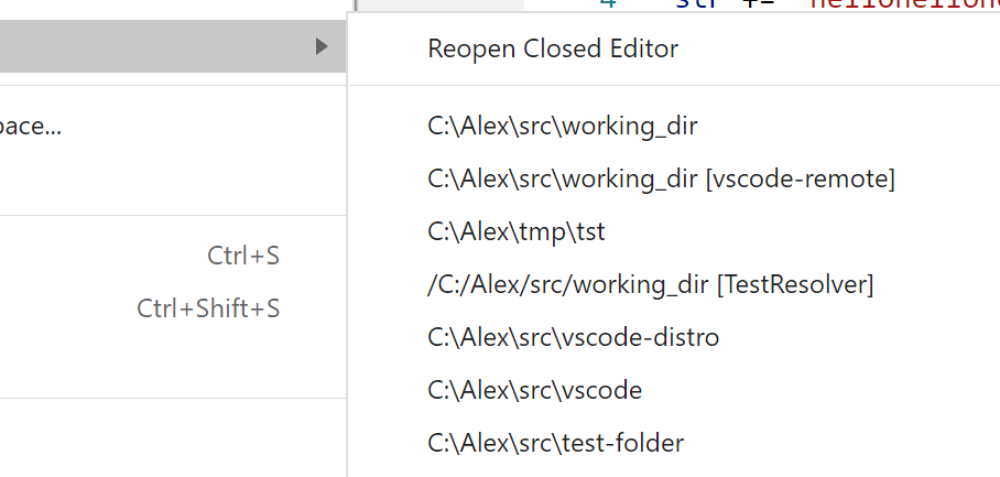 [vscode-remote] indication should always be next to recent list entries ...