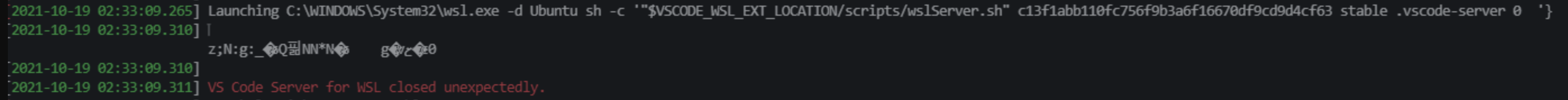 VS Code Server for WSL closed unexpectedly · Issue #5734 · microsoft/vscode-remote-release · GitHub