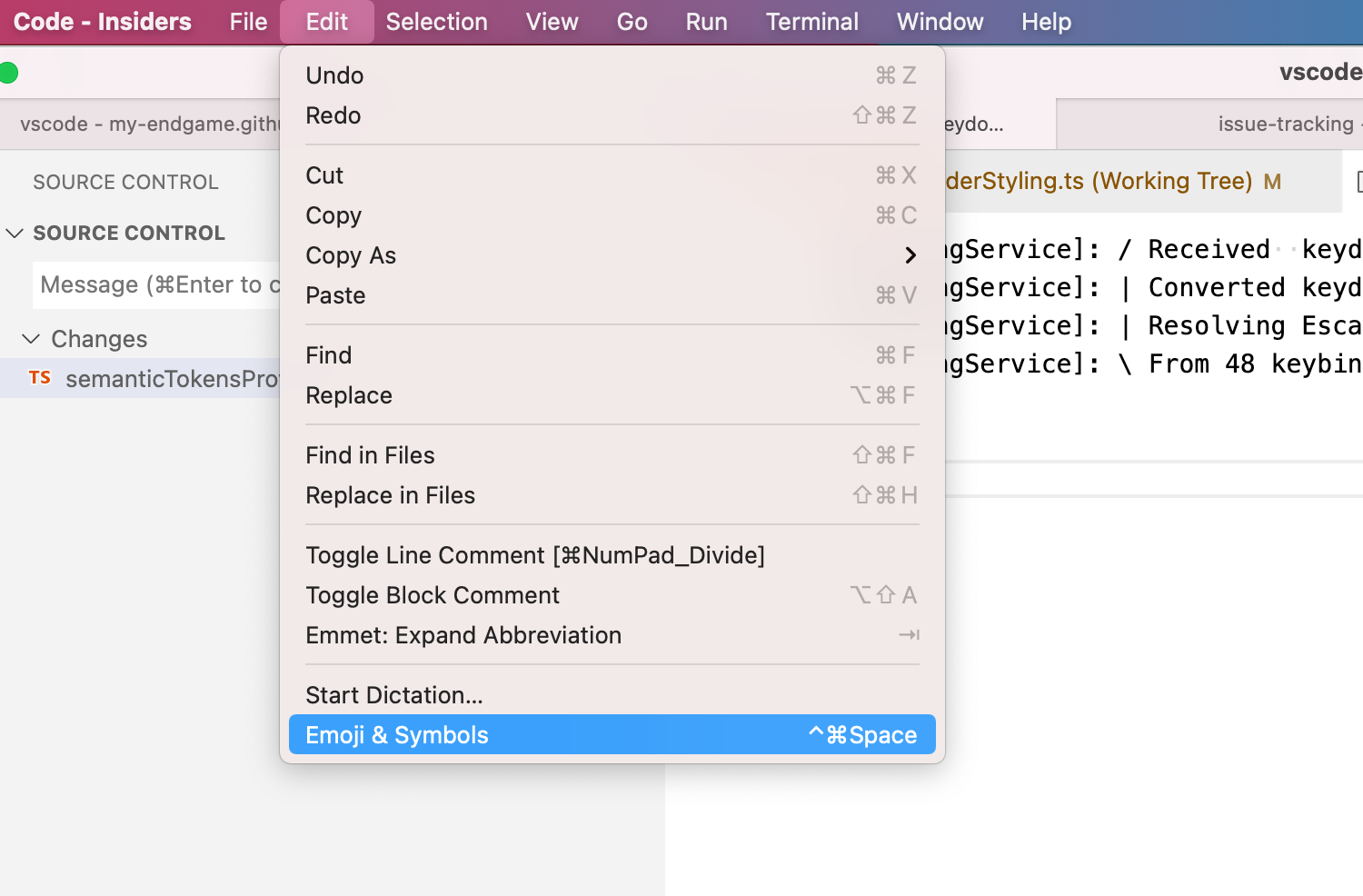Keystroke to open up Mac emoji/speciak key is not working from keyboard ...