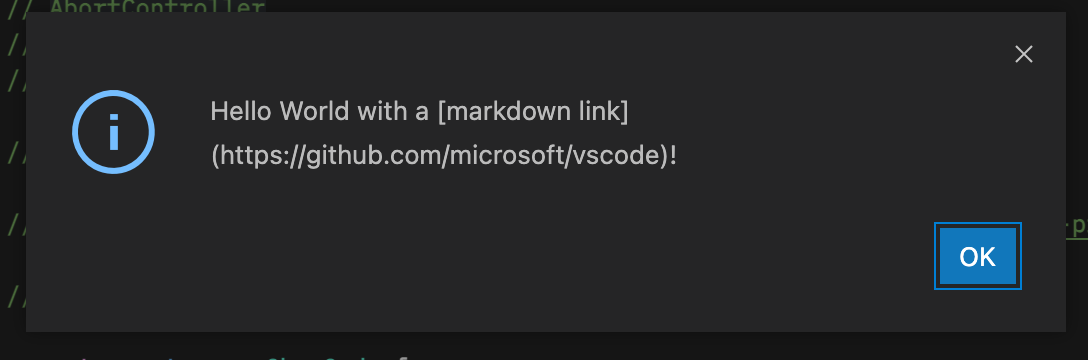 Custom modal no longer renders markdown links · Issue #138363 · microsoft/vscode · GitHub