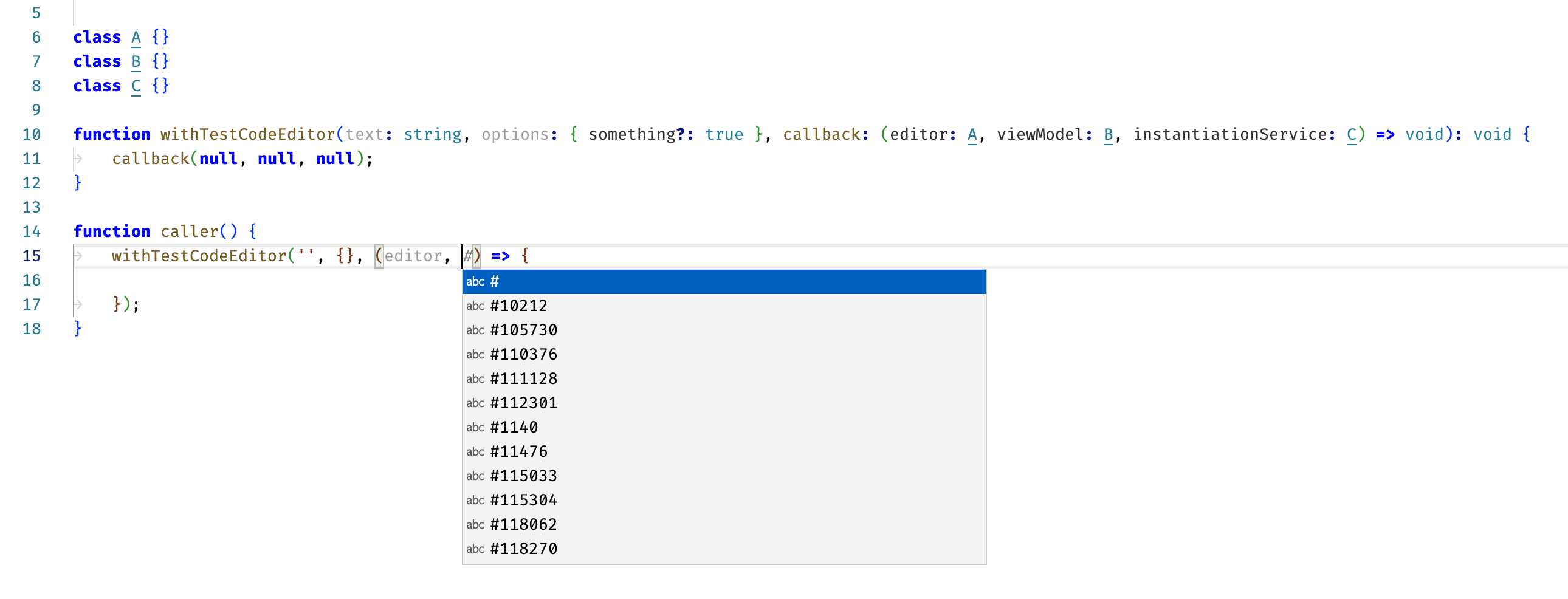 Suggest Parameter Names When Writing Callback Issue 48514