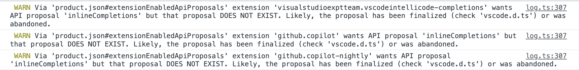 Extension x wants API proposal 'inlineCompletions' · Issue #150771 ...